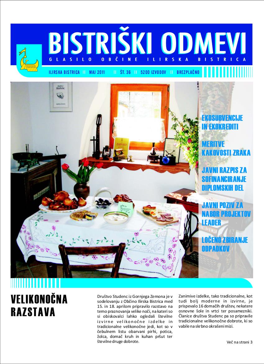 Bistriški odmevi, št. 36, maj 2011 - ilirska-bistrica.si