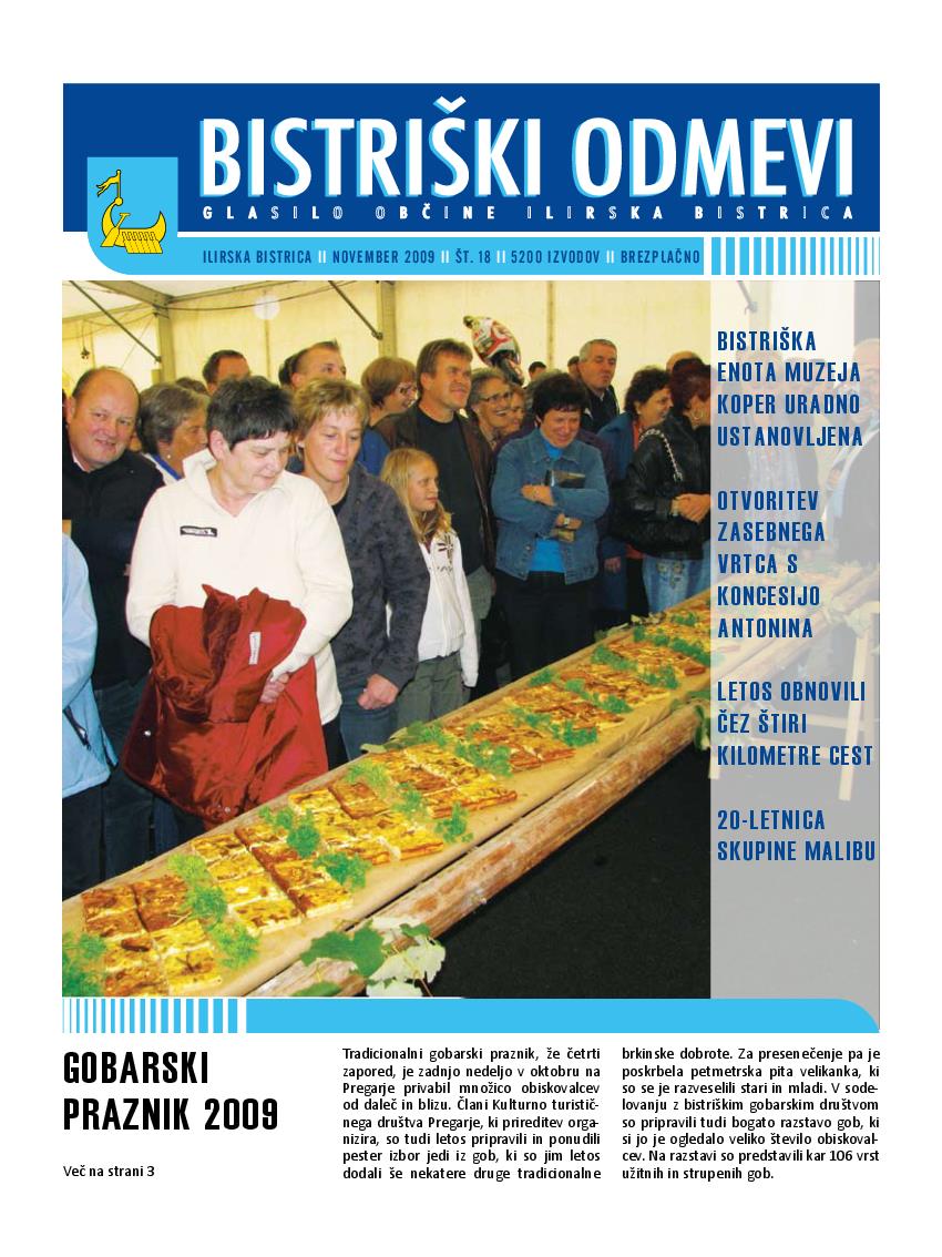 Bistriški odmevi, št. 18, november 2009 - ilirska-bistrica.si