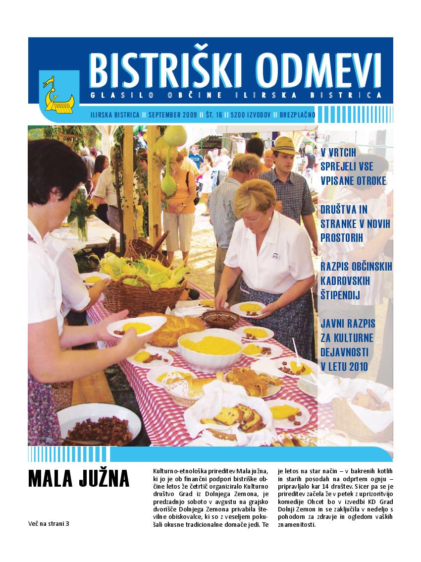 Bistriški odmevi, št. 16, september 2009 - ilirska-bistrica.si