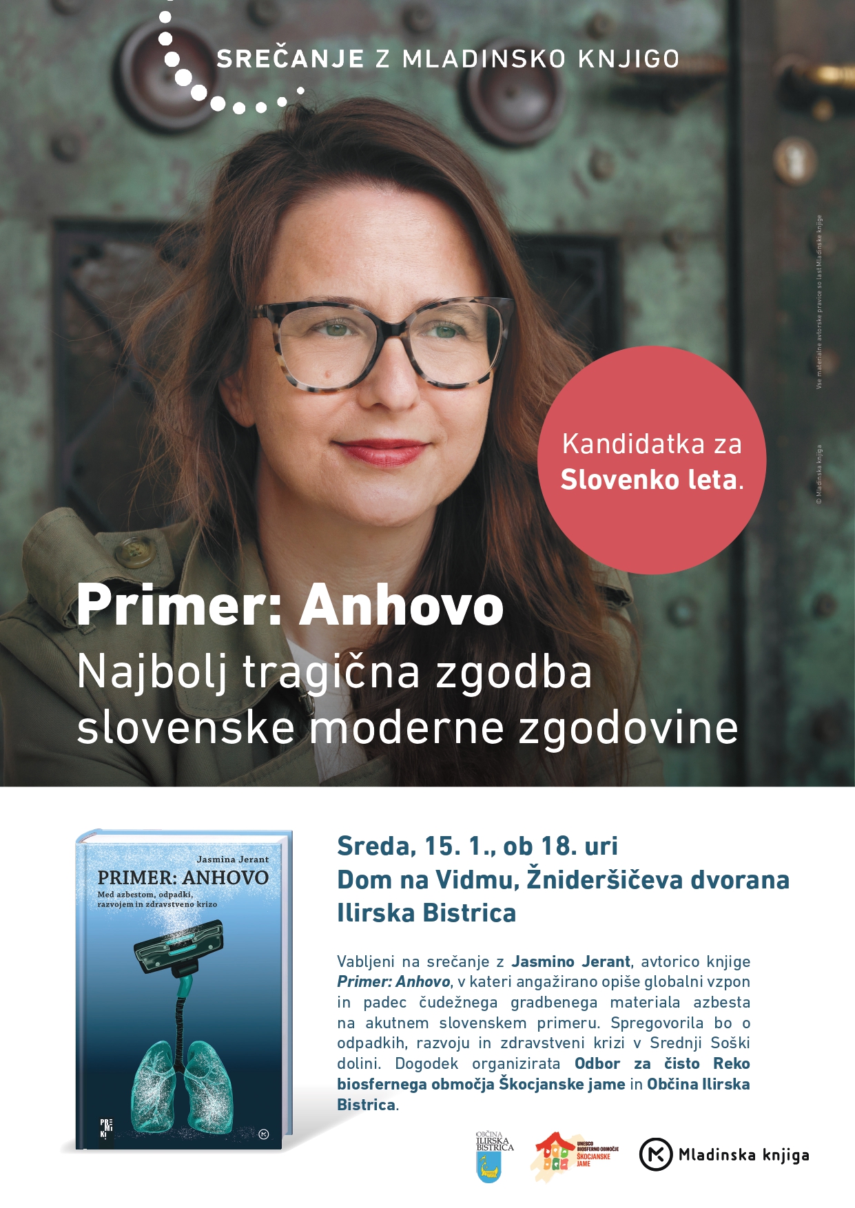 Vabilo na predstavitev knjige Jasmine Jerant Primer Anhovo in ...